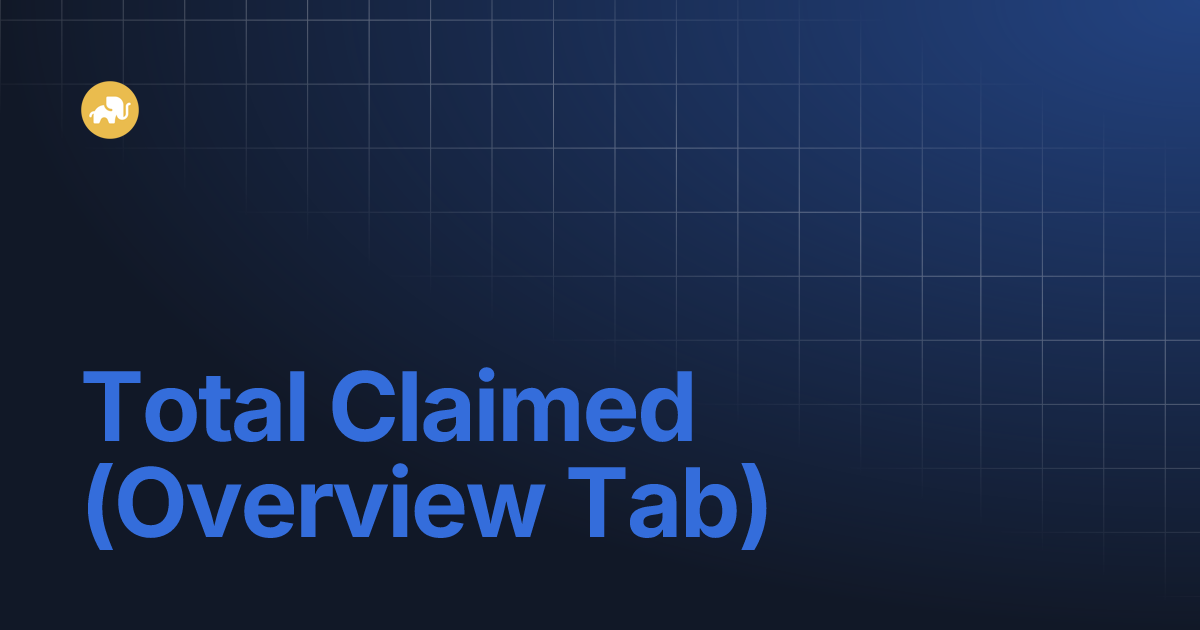 Total Claimed (Overview Tab) | Elephant Money
