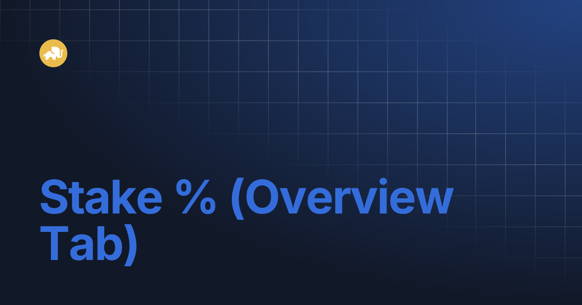 Stake % (Overview Tab) | Elephant Money